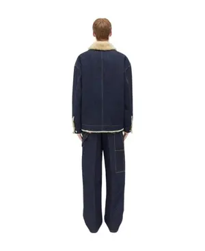 Bottega Veneta Denim Shearling Lined Coat