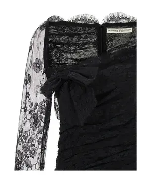 Alessandra Rich Lace Draped Mini Dress