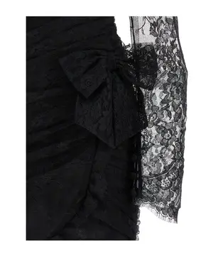 Alessandra Rich Lace Draped Mini Dress
