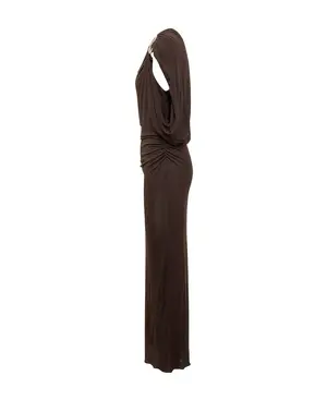 LANVIN Cut-out Detailed Crewneck Maxi Dress - Black