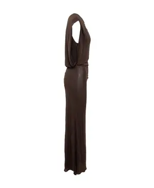 LANVIN Cut-out Detailed Crewneck Maxi Dress - Black