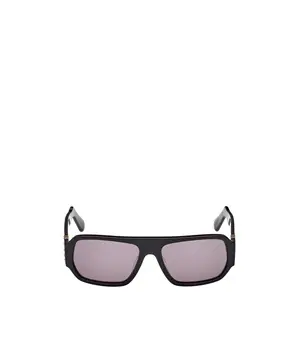 Gcds Geometric Frame Sunglasses With Logo Detail - Gray