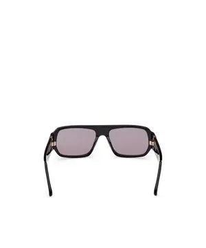 Gcds Geometric Frame Sunglasses With Logo Detail - Gray