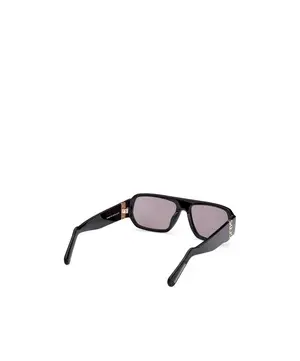 Gcds Geometric Frame Sunglasses With Logo Detail - Gray