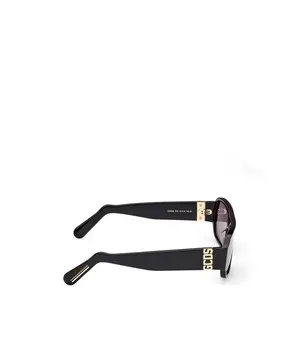 Gcds Geometric Frame Sunglasses With Logo Detail - Gray
