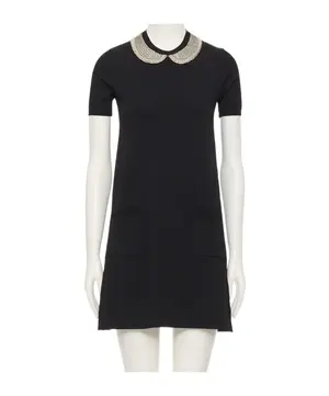 Valentino Garavani Embellished Collar Short Sleeve Dress