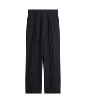 Dries Van Noten Pressed Creased Straight-leg Trousers - Blue