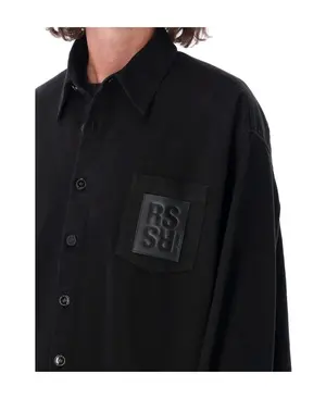 Raf Simons Logo Long-sleeved Shirt - Black