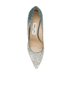 JIMMY CHOO Sequined Pointed Toe High Heel Pumps - Gray