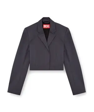 DIESEL® Cropped Blazer With Hook Buckle Closure