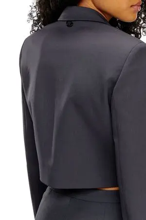 DIESEL® Cropped Blazer With Hook Buckle Closure