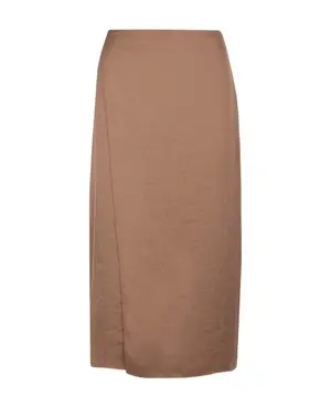 Theory Crushed Satin Wrapped Midi Skirt - No