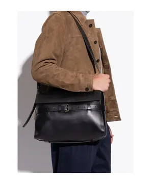 Moschino Belted Leather Shoulder Bag