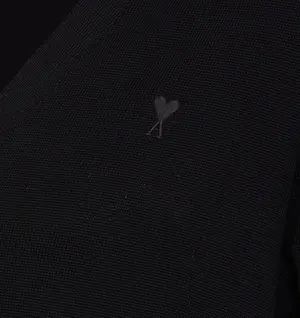 AMI Paris Logo Embroidered V-neck Cardigan