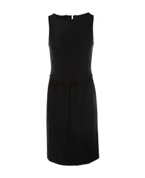 Emporio Armani Sleeveless Dress With Lotus Leaf Neckline Detail