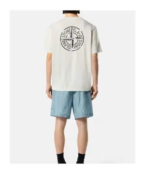 Stone Island Logo Printed Crewneck T-shirt