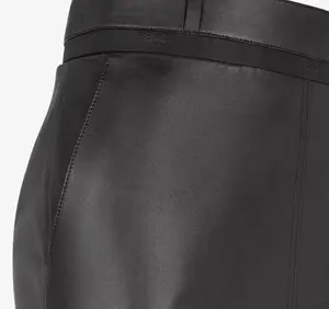 Fendi Leather Midi Pencil Skirt With Asymmetrical Waist