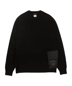 C.P. COMPANY Long-sleeved Knit Sweater - Black