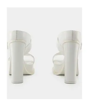 Alexander McQueen High-heeled Platform Sandals With Buckle Detailing - White