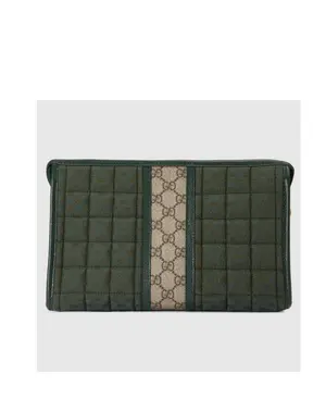 Gucci Gg Canvas Quilted Clutch