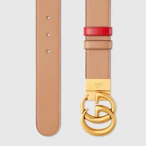 Gucci Double-sided Wide Belt With Double G Buckle - Nude