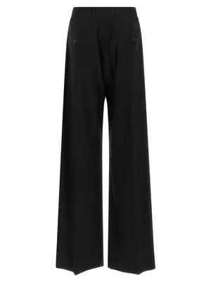 Rick Owens Concordian Tailored Flannel Wide-leg Trousers