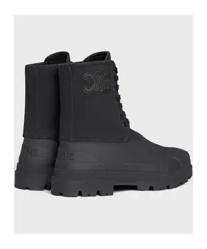 Celine Riley Lace-up Boots In Canvas - Black