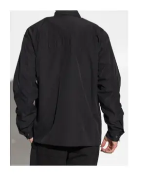 Versace Logo Embossed Shirt Jacket - Black