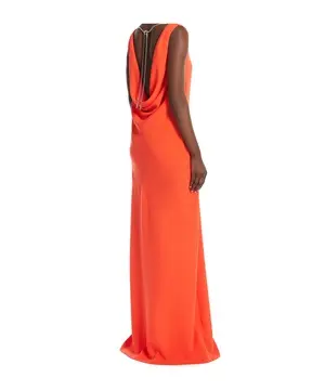 Max Mara Sleeveless Boat Collar Maxi Dress - Red
