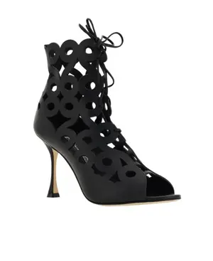 Manolo Blahnik Taralo Lace-up Boots - Black