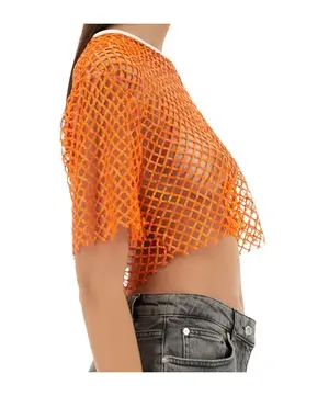 Moschino Cropped Mesh Top - Multicolor