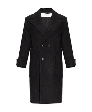 AMI Paris Double-breasted Virgin Wool Overcoat - No