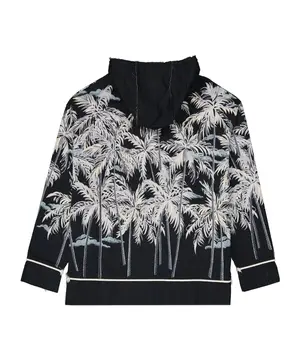 Palm Angels Long Sleeve Sweater With Palm Print - Black