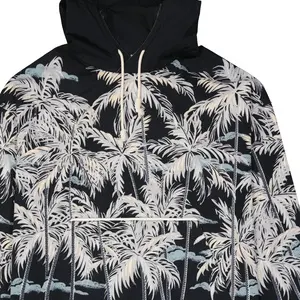 Palm Angels Long Sleeve Sweater With Palm Print - Black