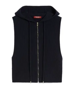 Max Mara Zip-up Drawstring Knitted Gilet