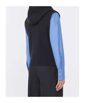 Max Mara Zip-up Drawstring Knitted Gilet