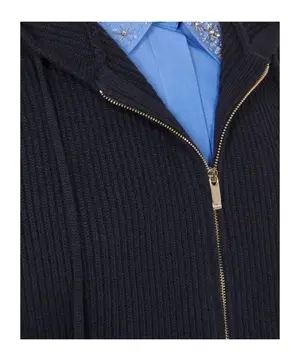 Max Mara Zip-up Drawstring Knitted Gilet