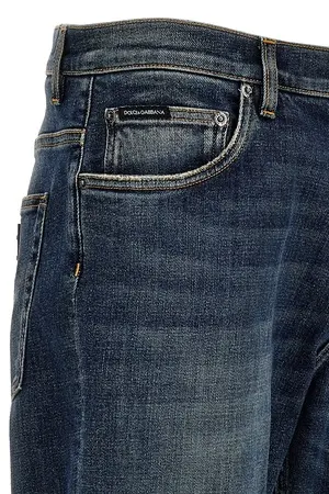 Dolce & Gabbana Logo Plaque Straight Leg Jeans