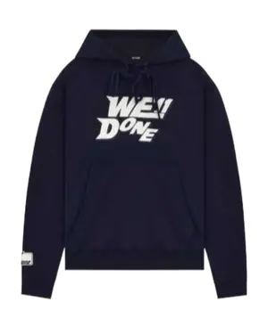 We11Done Logo Print Pullover Hoodie - Black