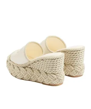 Valentino Garavani 100mm Vlogo Torchon Wedge Mules