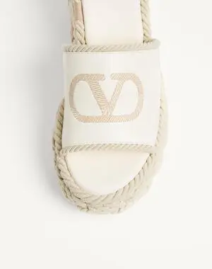 Valentino Garavani 100mm Vlogo Torchon Wedge Mules