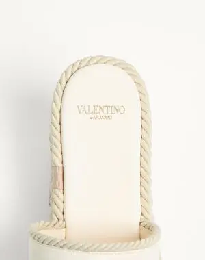 Valentino Garavani 100mm Vlogo Torchon Wedge Mules