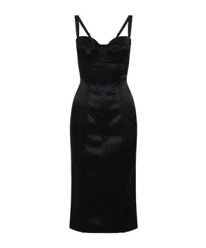 Dolce & Gabbana Sleeveless Satin Gown - Black