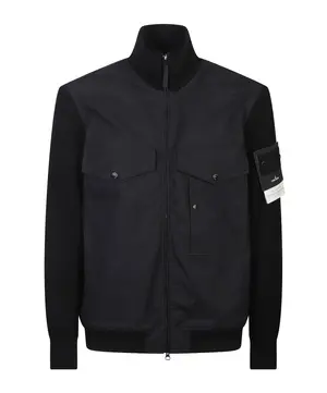 Stone Island Flap-pocket Panelled Jacket - Black