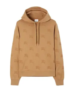 Burberry Logo Embroidered Drawstring Hoodie - Nude