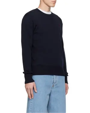 AMI Paris Crewneck Sweater With Embroidered Heart - Black