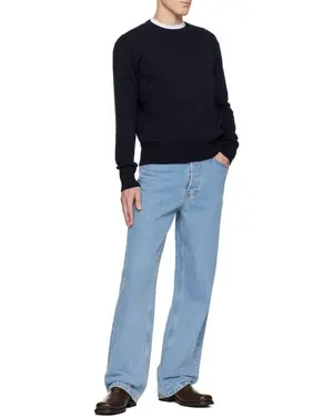 AMI Paris Crewneck Sweater With Embroidered Heart - Black