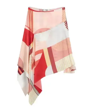 Fendi Fendi Asymmetric Graphic-Print Satin Skirt No