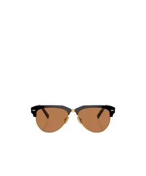 Miu Miu Aviator Sunglasses With Logo Detail - Brown