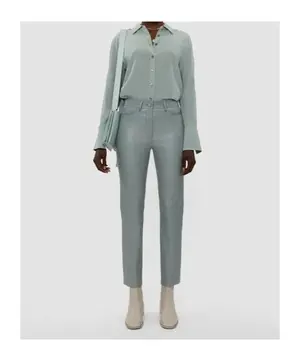 JOSEPH Leather Stretch Cropped Trousers